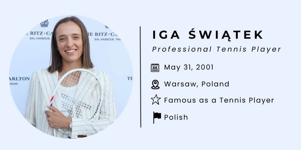 Iga Świątek Husband, Age, Weight, Net Worth, Height, Wiki