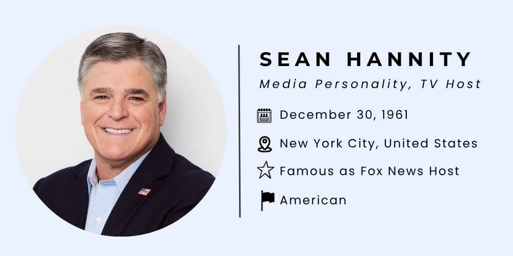 Sean Hannity Net Worth, Wife, Age, Education, Salary, Height, Wiki